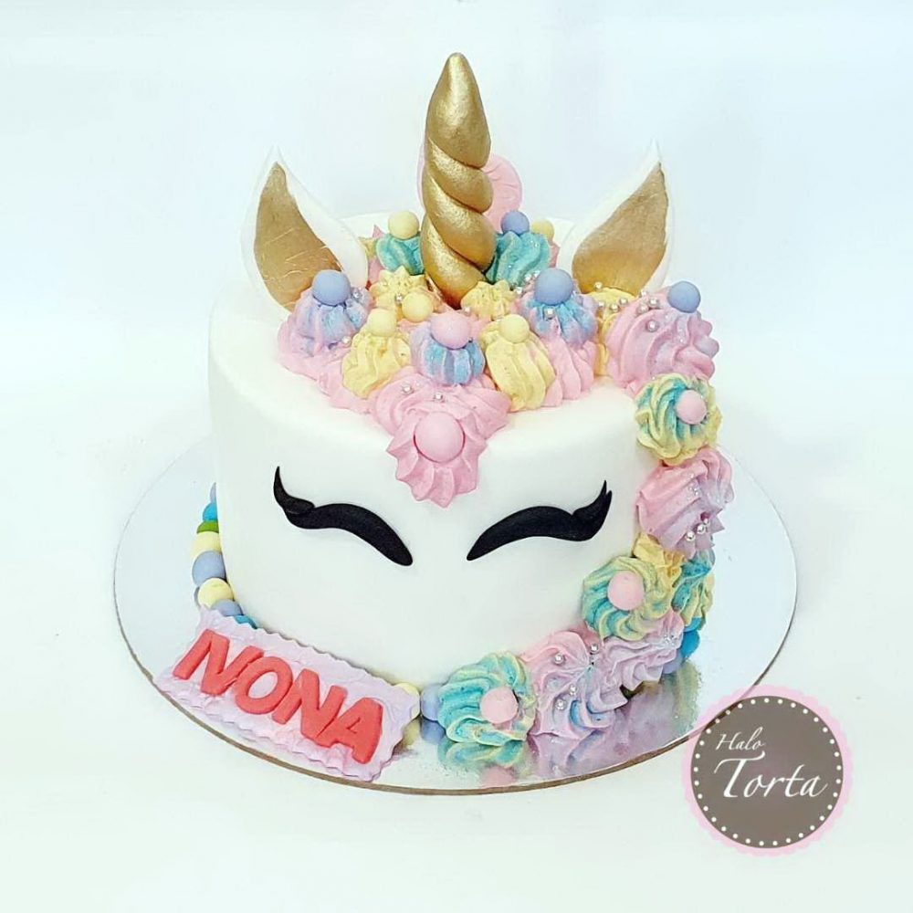 Retro stil jednorog torta - Halo torta Beograd