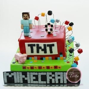 Minecraft sa slikom torta-Torte za dečake - Halo Torta Beograd