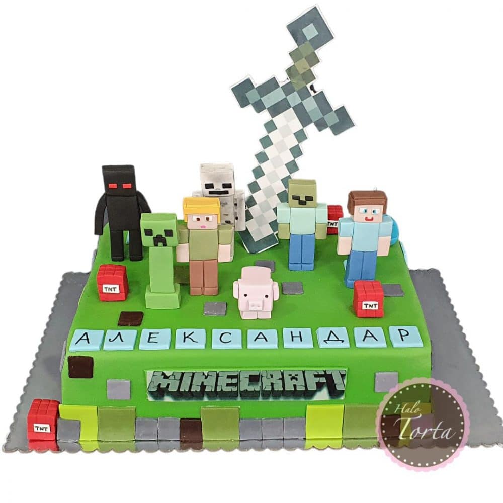Minecraft figurice na torti - Halo torta Beograd
